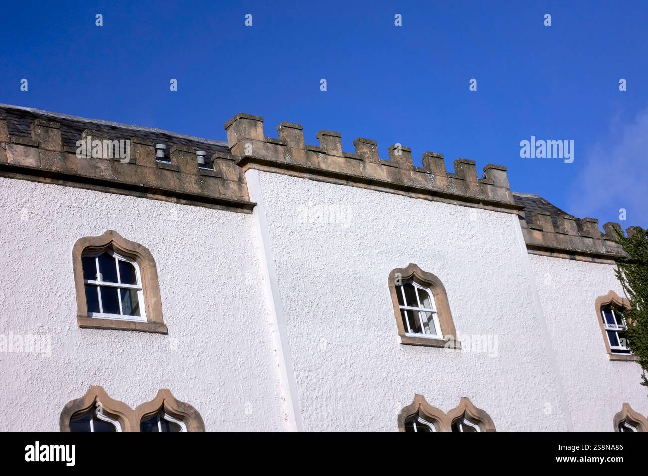 Castellated roof. England, UK Stock Photo - Alamy