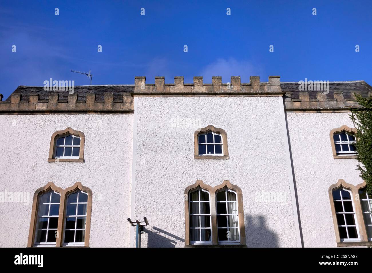 Castellated roof. England, UK Stock Photo - Alamy