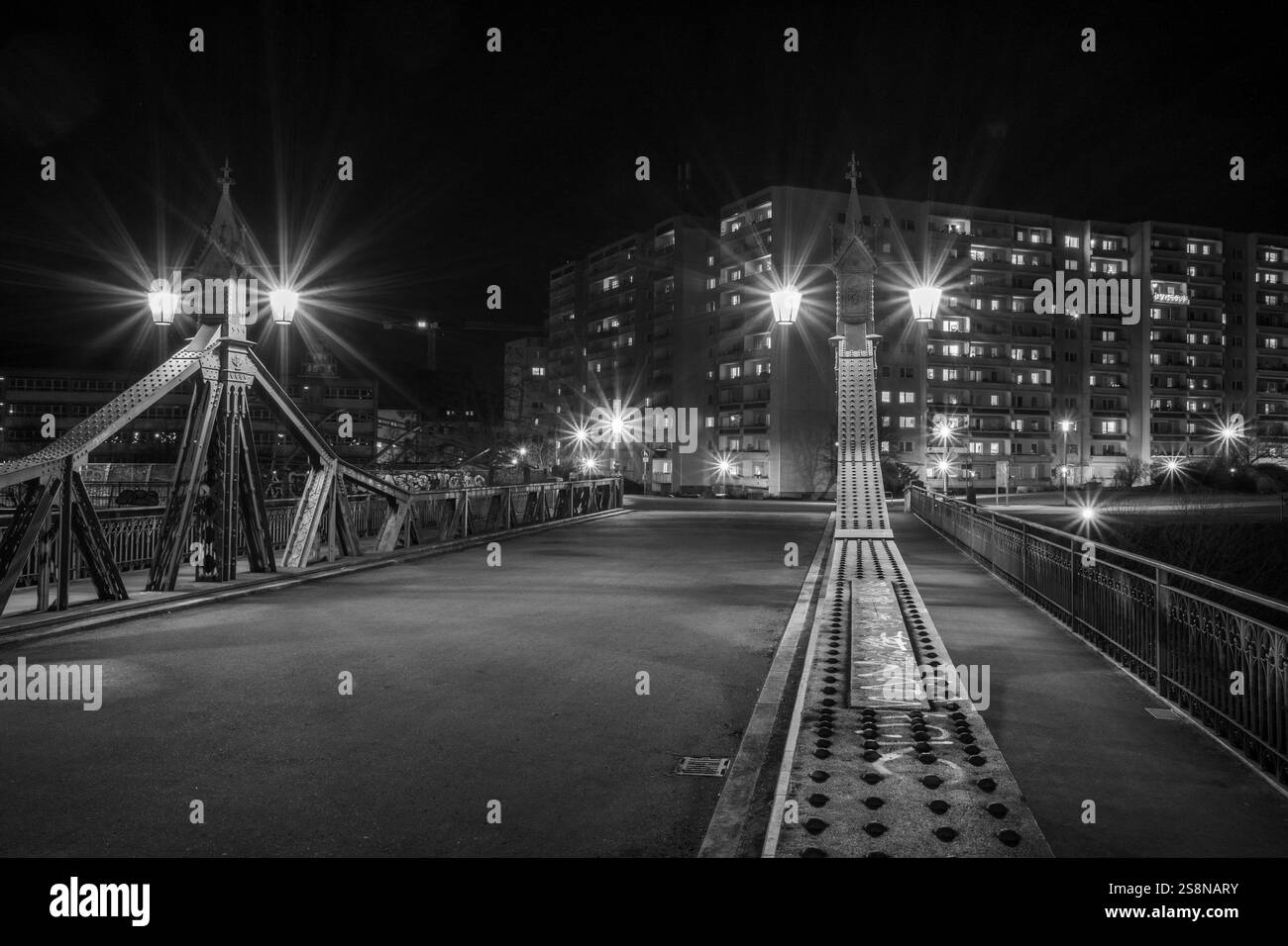 paradise bridge over the mulde river in zwickau saxony east germany at ...