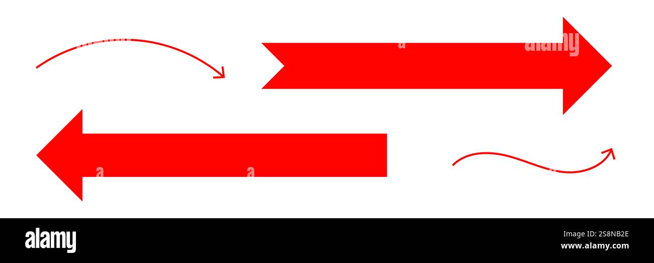 Red long arrow icon isolated on white background. Long arrow vector ...