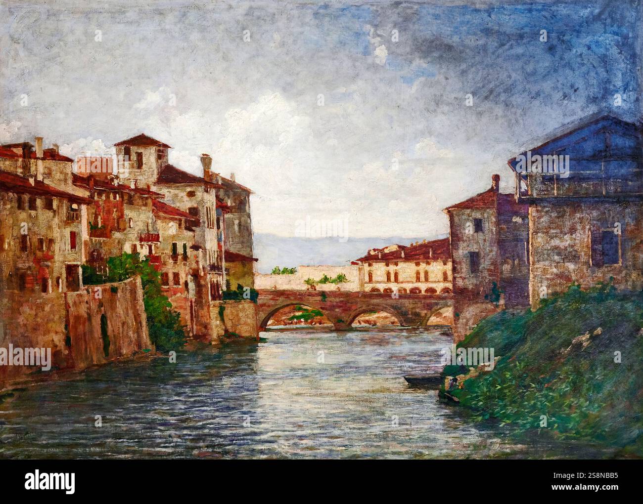 Il vecchio ponte degli Angeli a Vicenza - olio su tela - Nello Gaetano ...