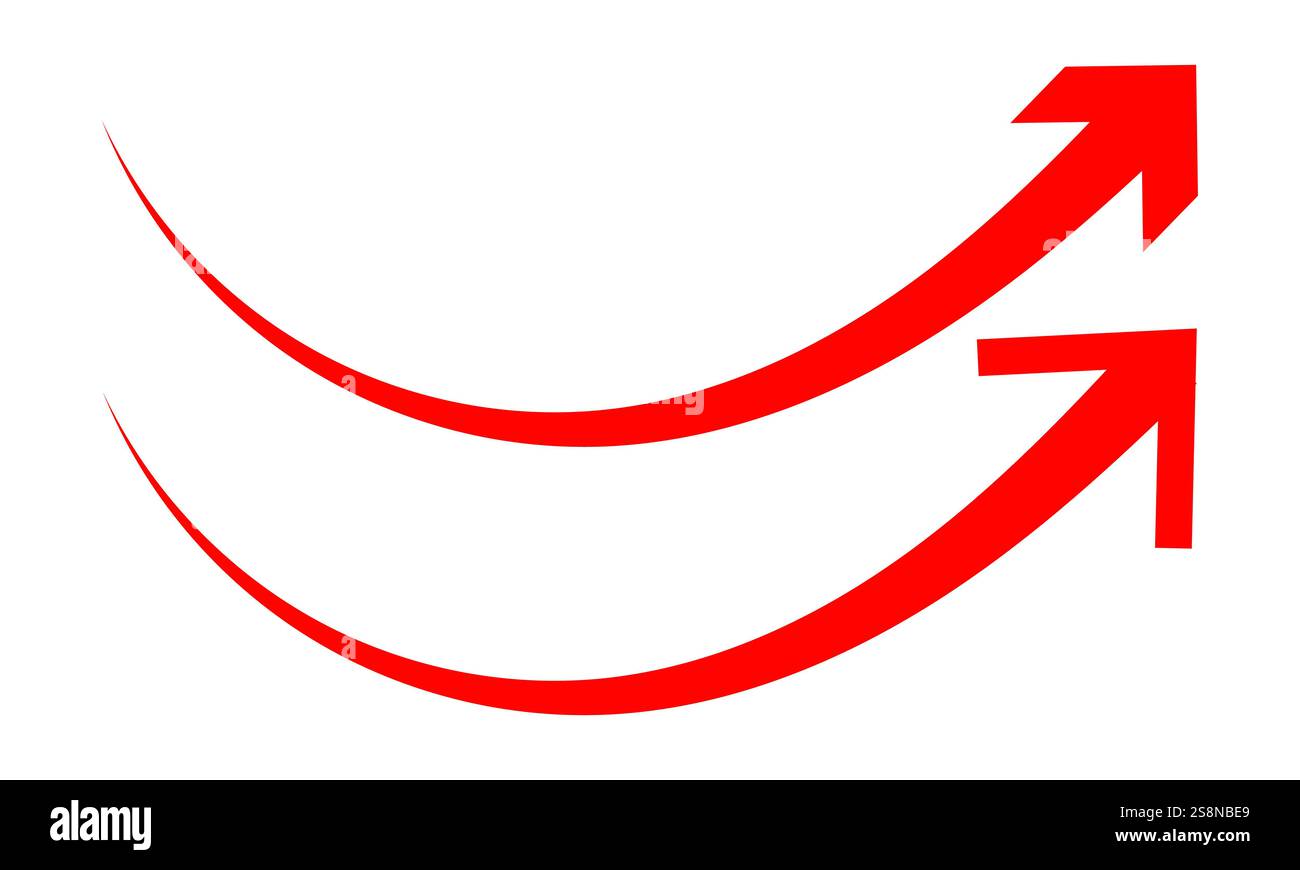 Upper arrow and down arrow with swell. curve arrow vector Stock Vector Image & Art - Alamy