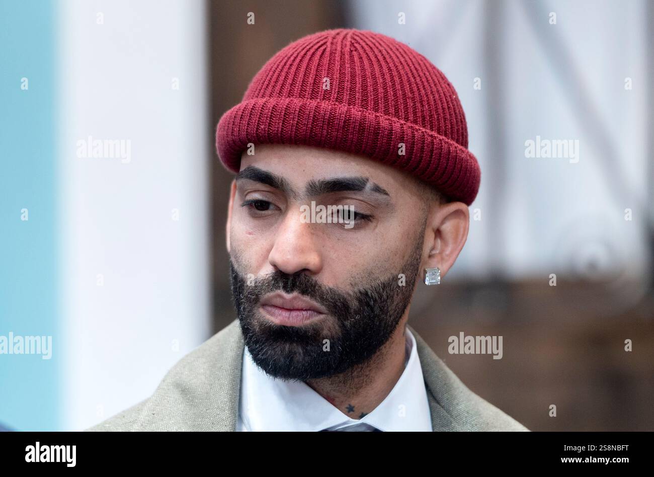Singer and composer Arcángel, during a presentation at the stand of ...