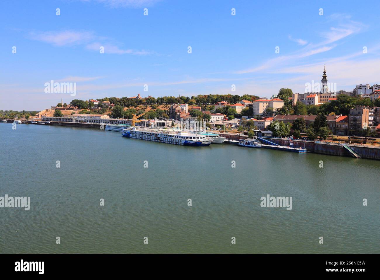 Belgrade city skyline with Sava river, capital of Serbia Stock Photo ...