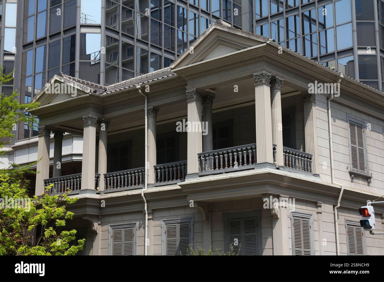 Heritage architecture in Kobe city, Japan. Modern building in ...