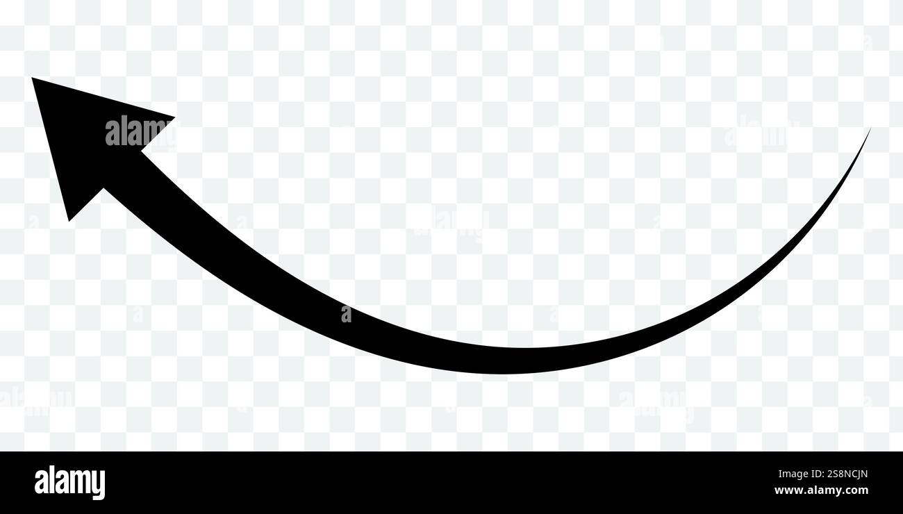 Left Arrow Flow Flowing Wave Curve Position Point Pointing West Direction. Arrow vector. Arrow ...