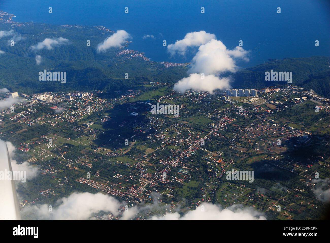 Tagaygay town in Cavite province, Philippines. Aerial view with Lake ...