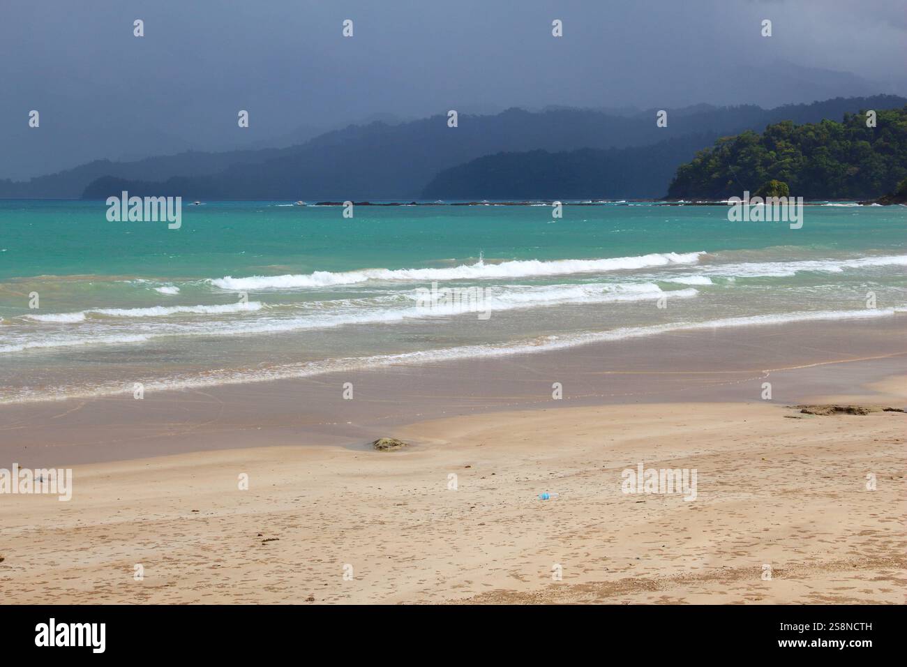 Sabang beach in Palawan, Philippines. South China Sea destination Stock ...