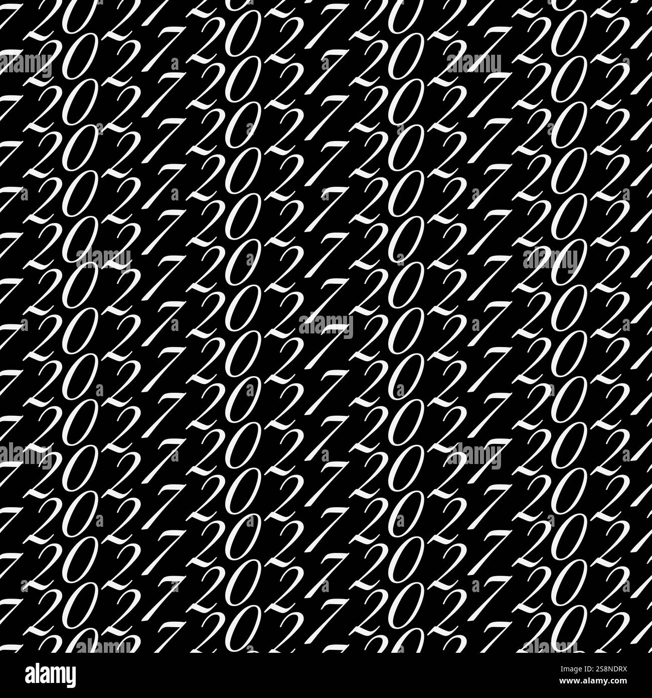 2027 New Years date Seamless pattern Light numbers on dark background ...