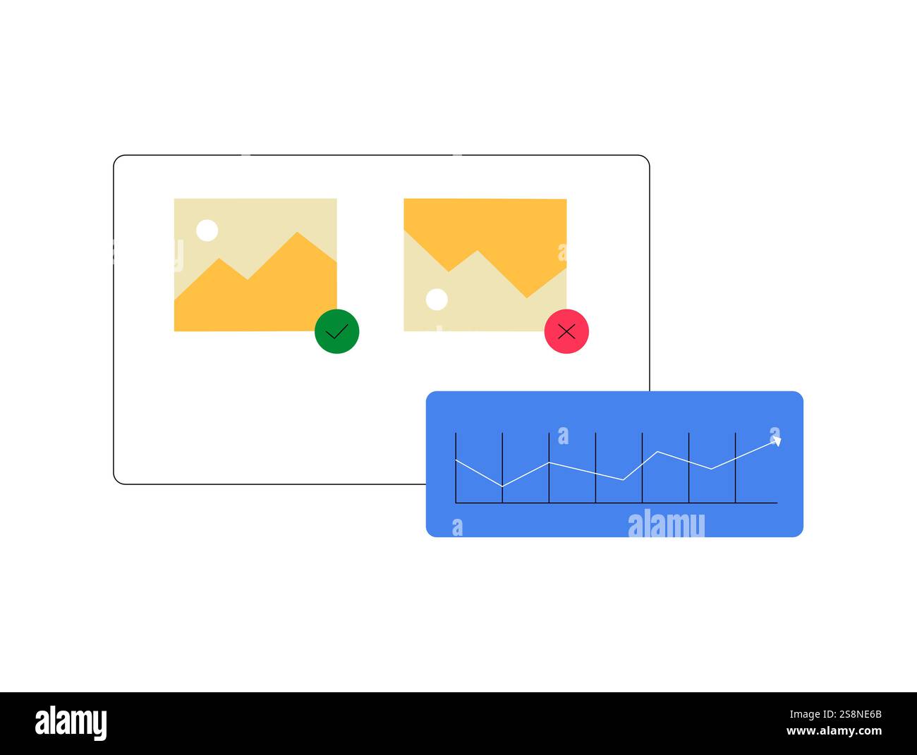 Comparison Board With Chart In Flat Vector Illustration Symbolizing ...