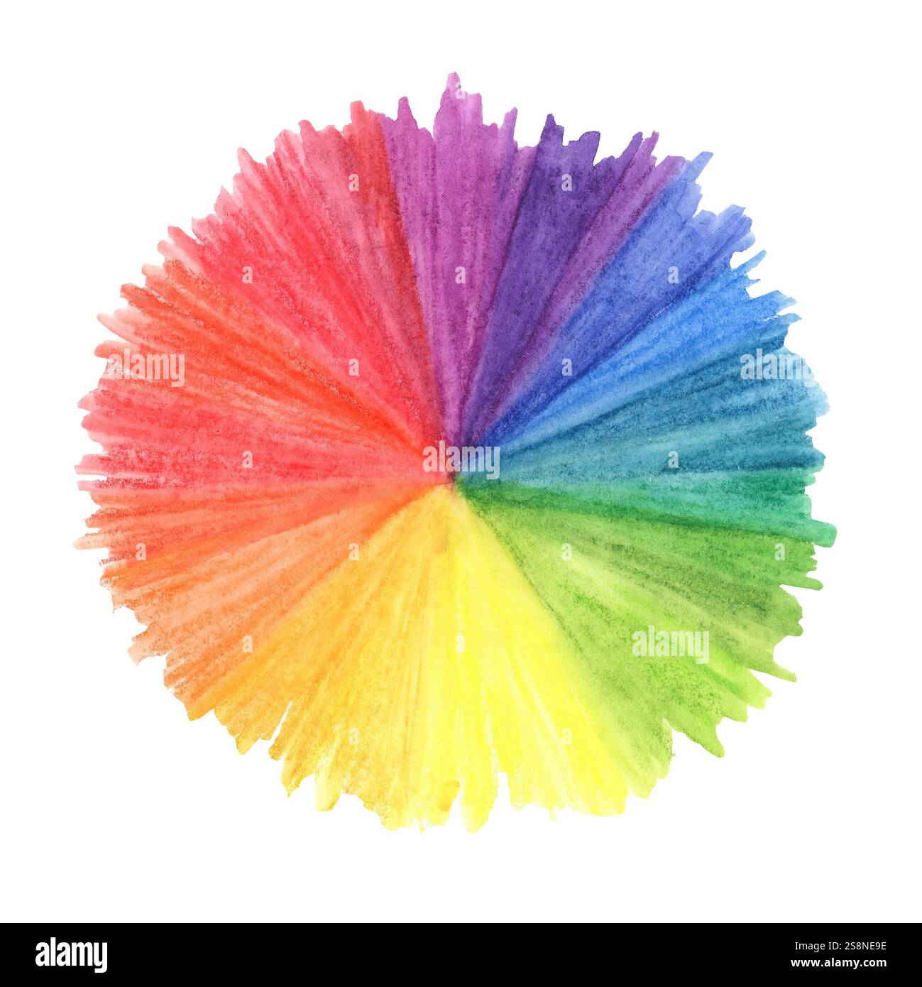 Spiked radial color wheel in bright rainbow hues. Color mixing clipart ...