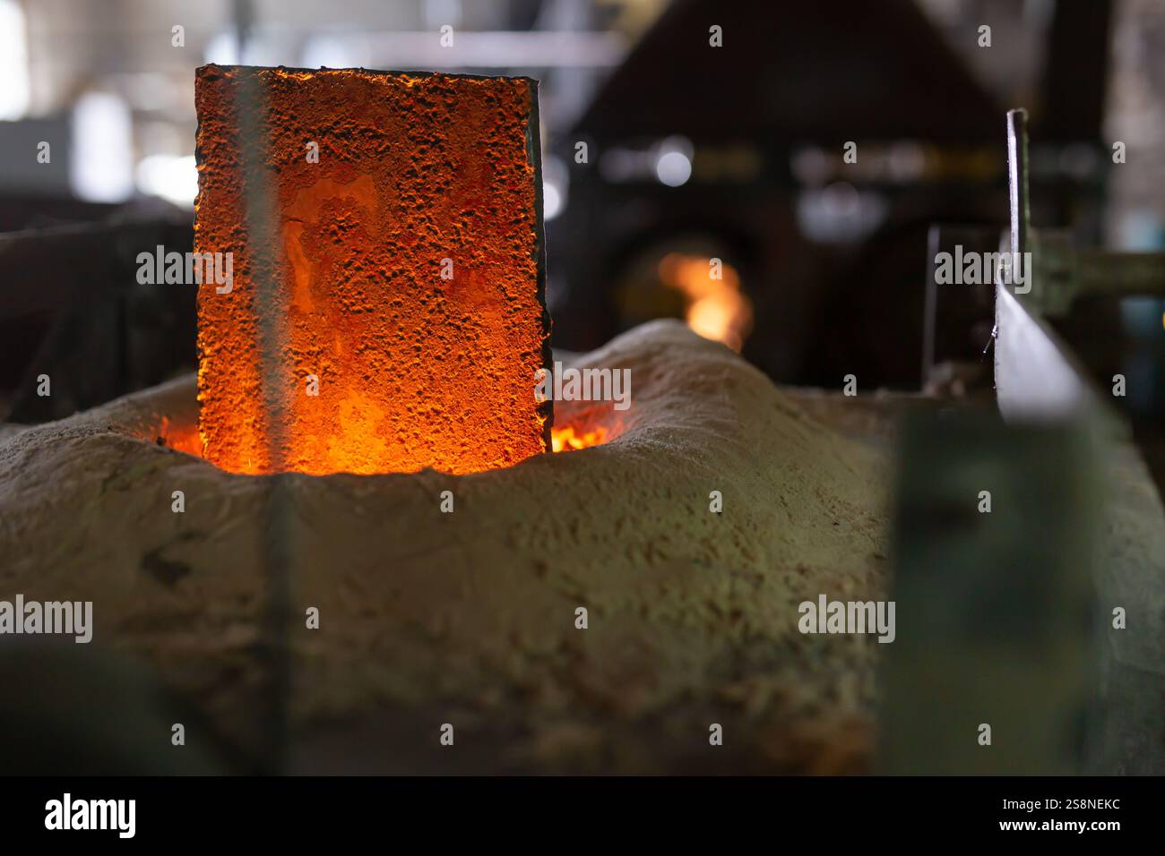 Foundry - ferrous metal is melted in an induction furnace of ...