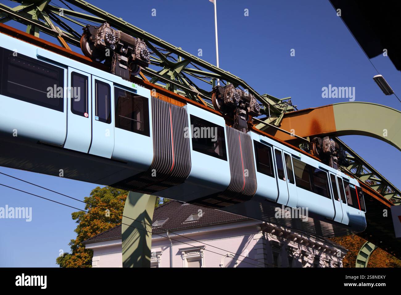 WUPPERTAL, GERMANY - SEPTEMBER 19, 2020: Wuppertaler Schwebebahn ...
