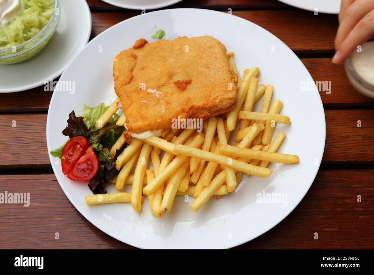 Staple of Czech cuisine - fried cheese (smazeny syr) served with French ...