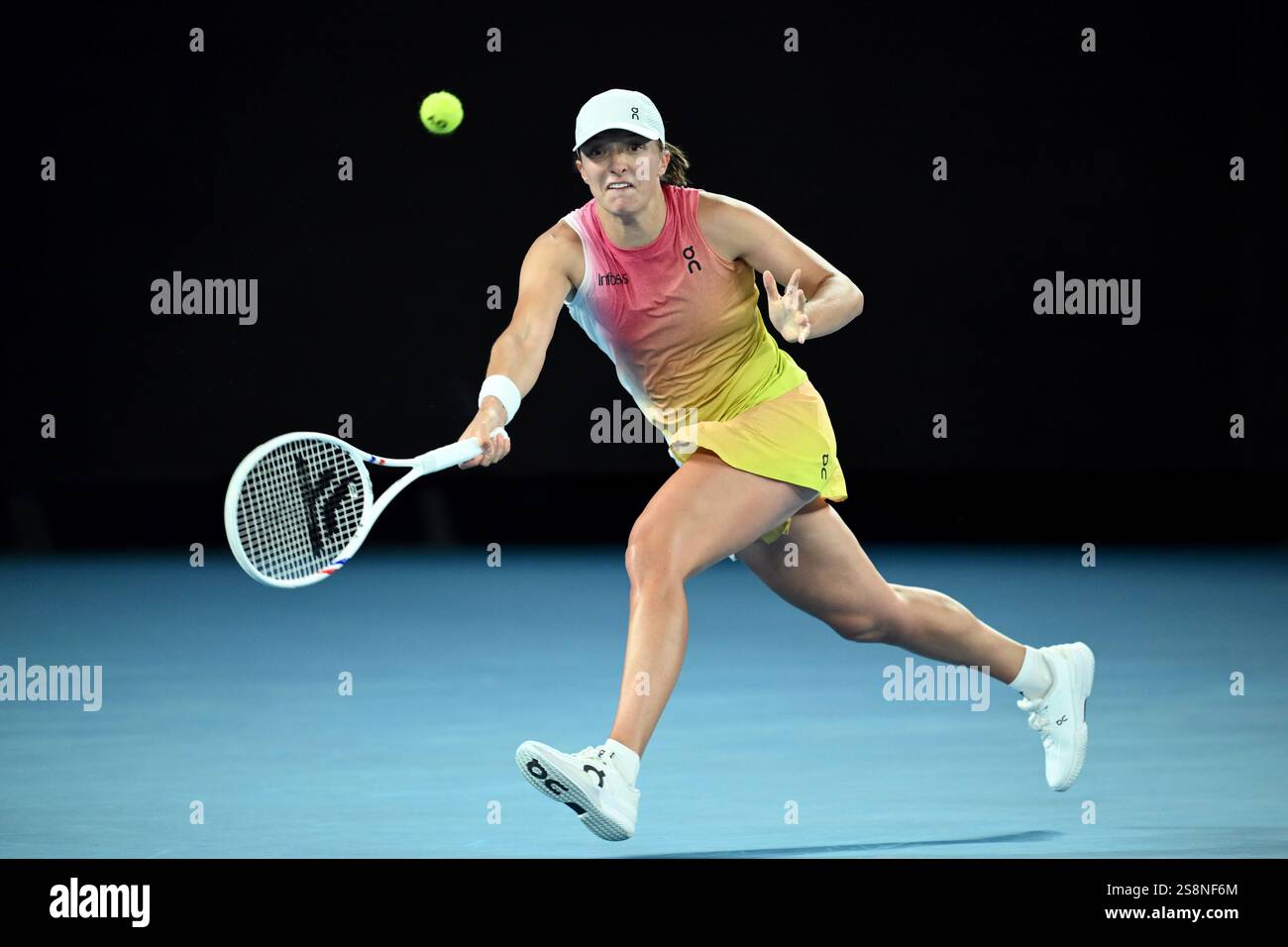 Melbourne, Australia. 23rd Jan, 2025. Madison Keys of the USA returns ...