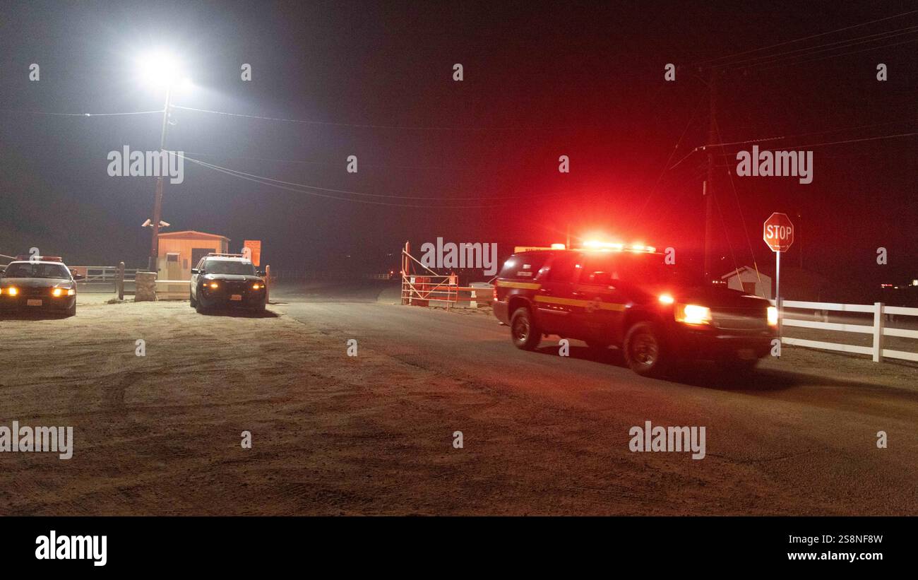 January 22, 2025, Castaic, California, USA: Hughes fire, in Castaic ...