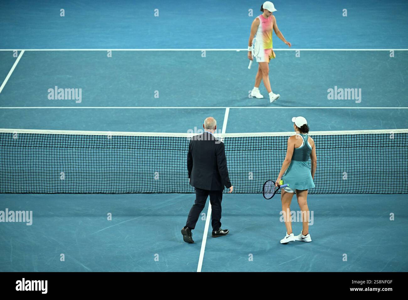 Australian Open referee Wayne McKewen is seen on court during Madison ...