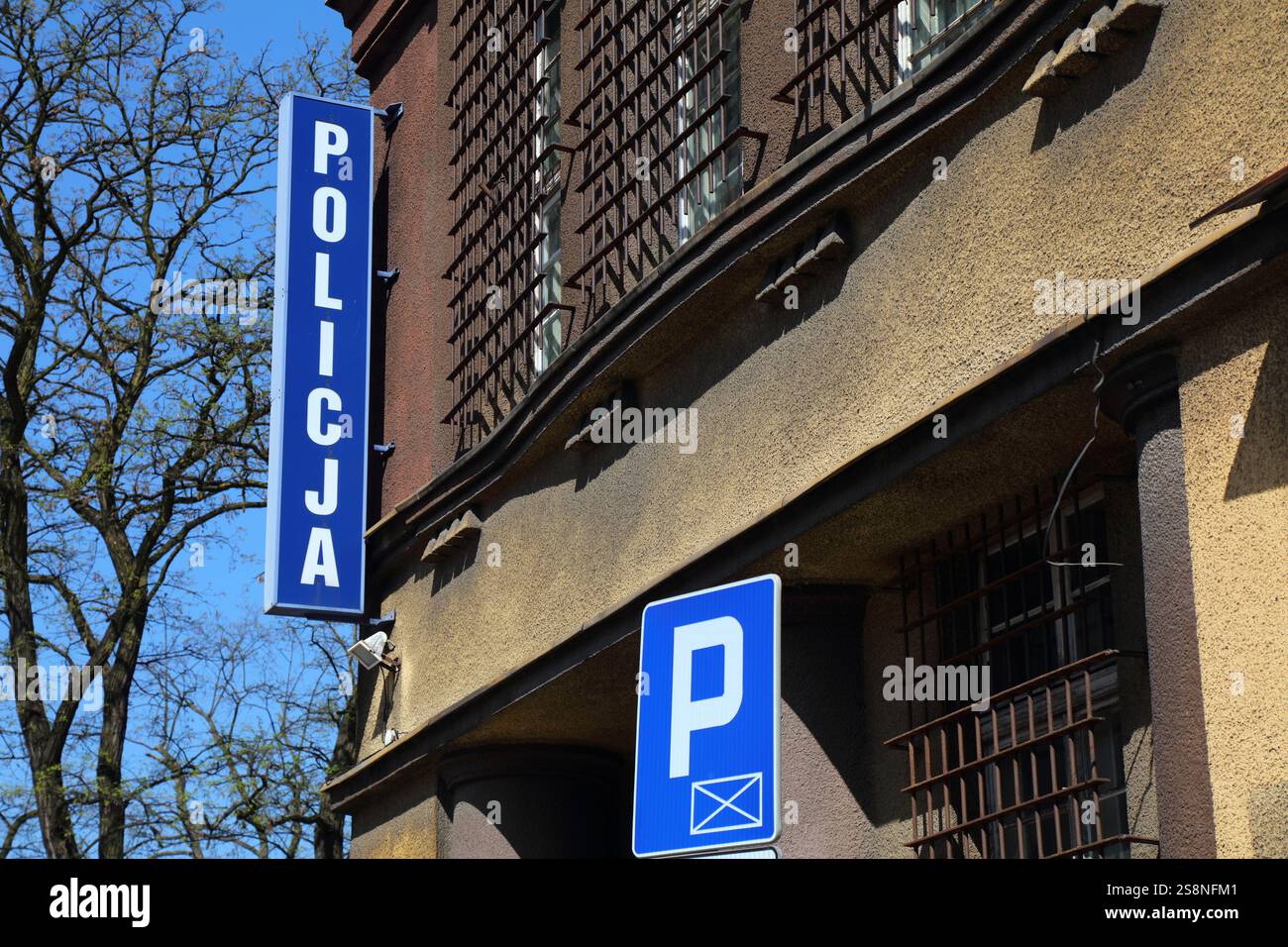 Gliwice city in Poland. Old police station building. Polish Police ...