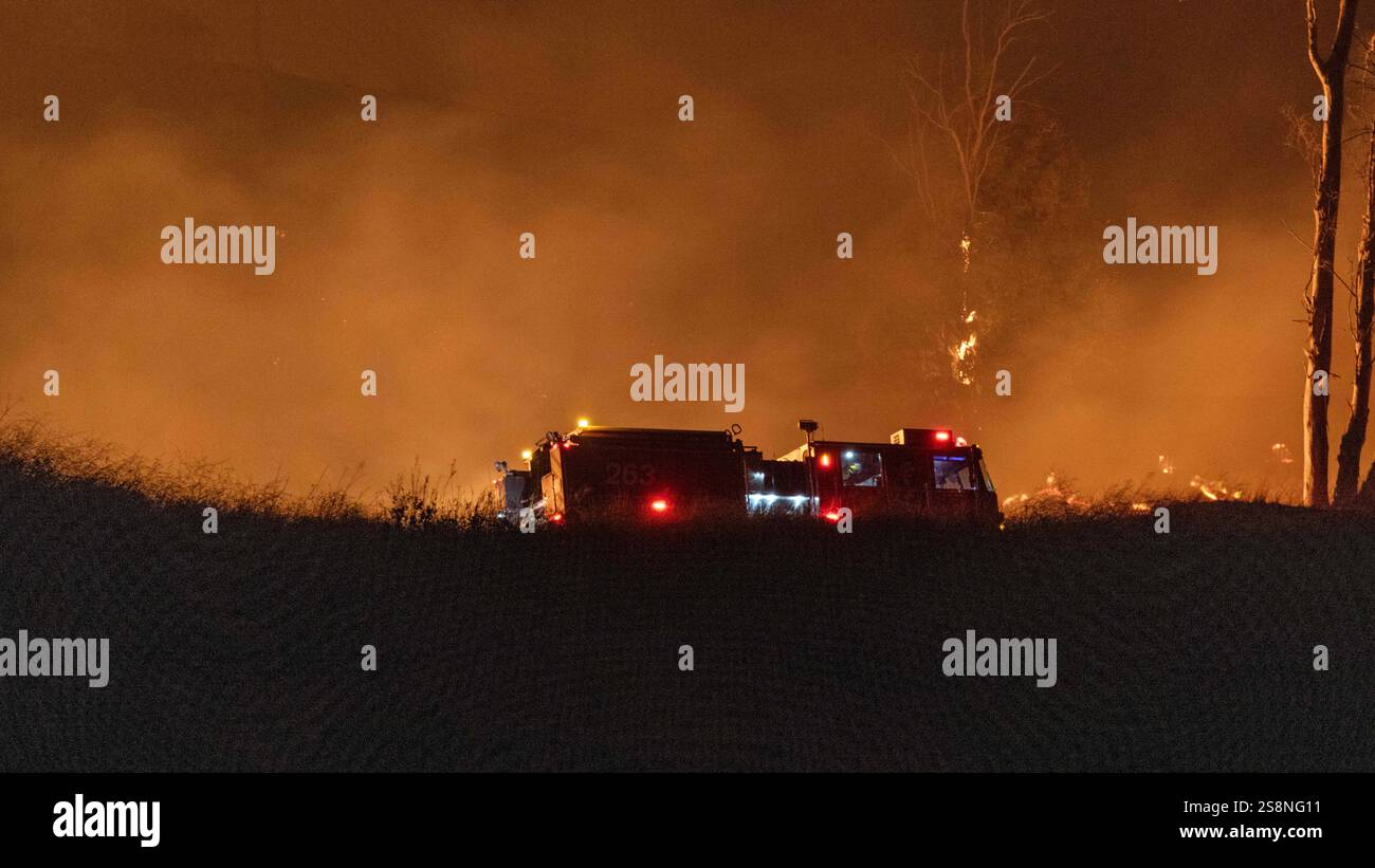 January 22, 2025, Castaic, California, USA: Hughes fire, in Castaic ...
