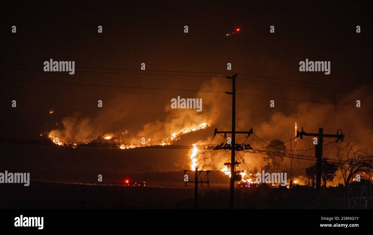 Castaic, California, USA. 22nd Jan, 2025. Hughes fire, in Castaic ...