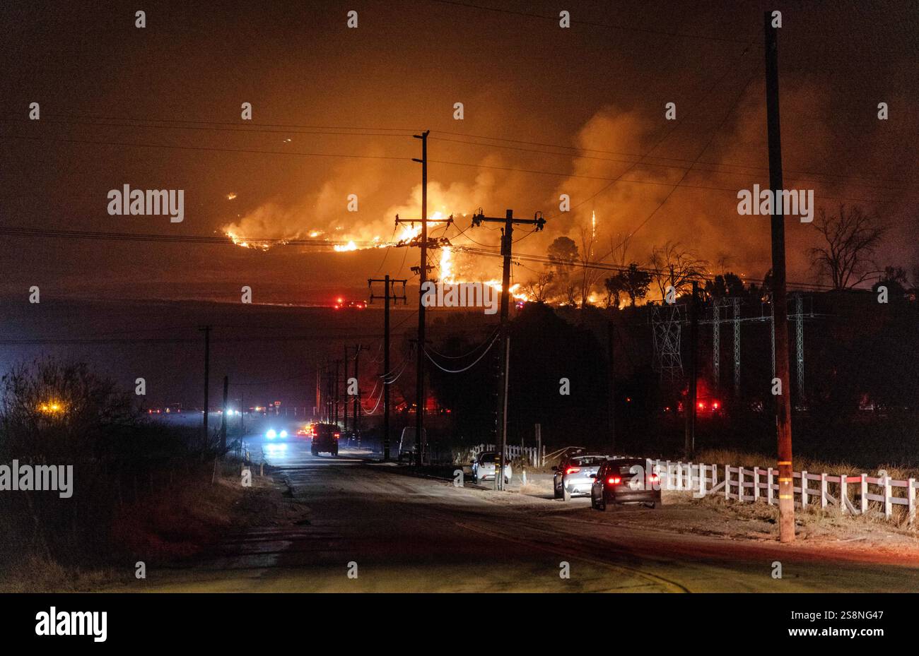 January 22, 2025, Castaic, California, USA: Hughes fire, in Castaic ...