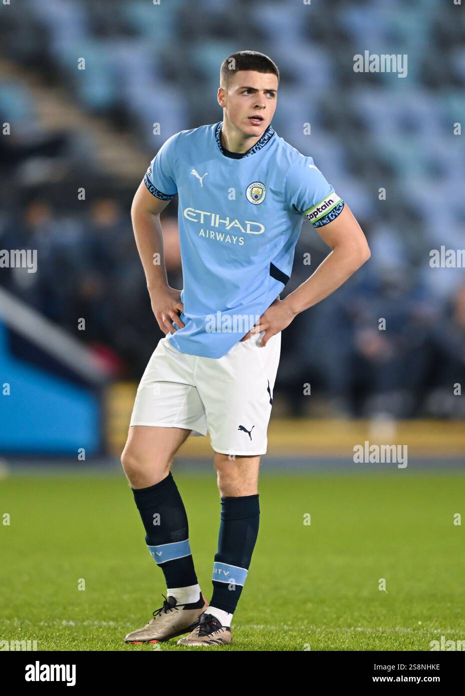 Joie Stadium, Manchester, England, 17th January 2025. Will Dickson of ...