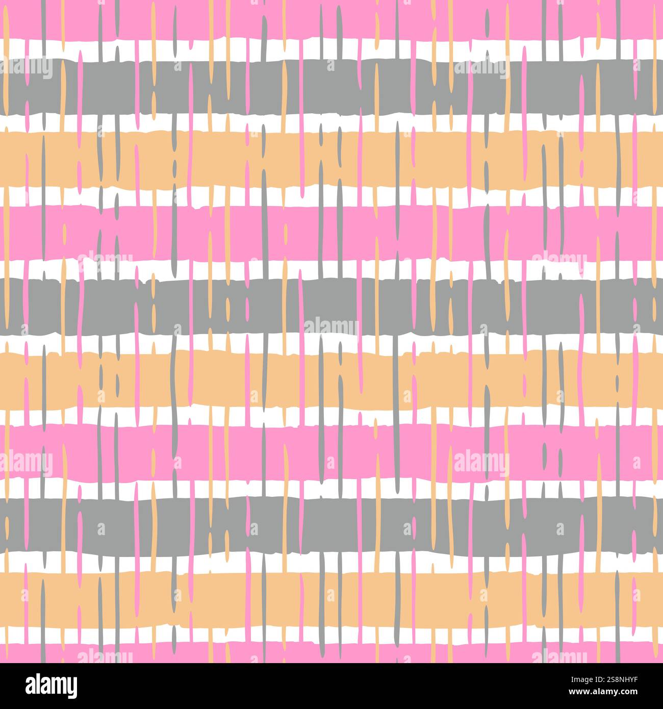 Vector seamless pattern. Colorful horizontal stripes with fuzzy edges ...