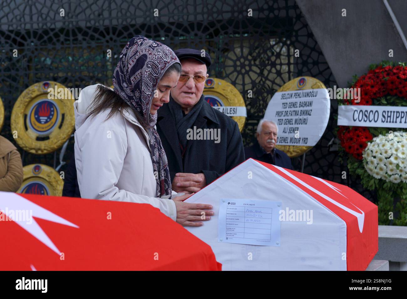 Uskudar, Istanbul, Turkey. 23rd Jan, 2025. People and relatives attend ...