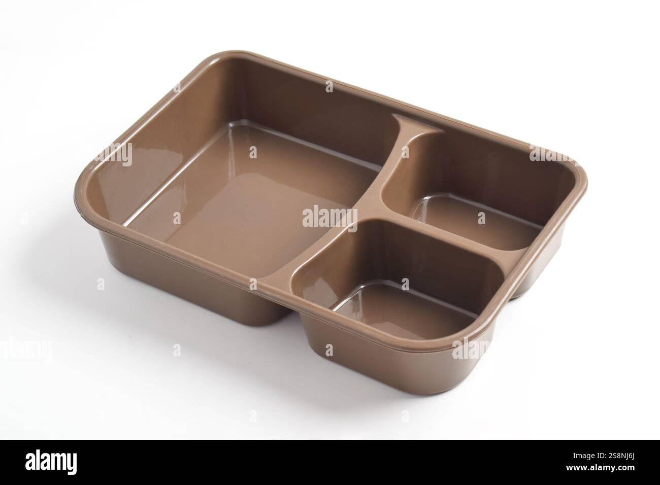 Empty plastic lunch box isolated on white background, workplace food ...