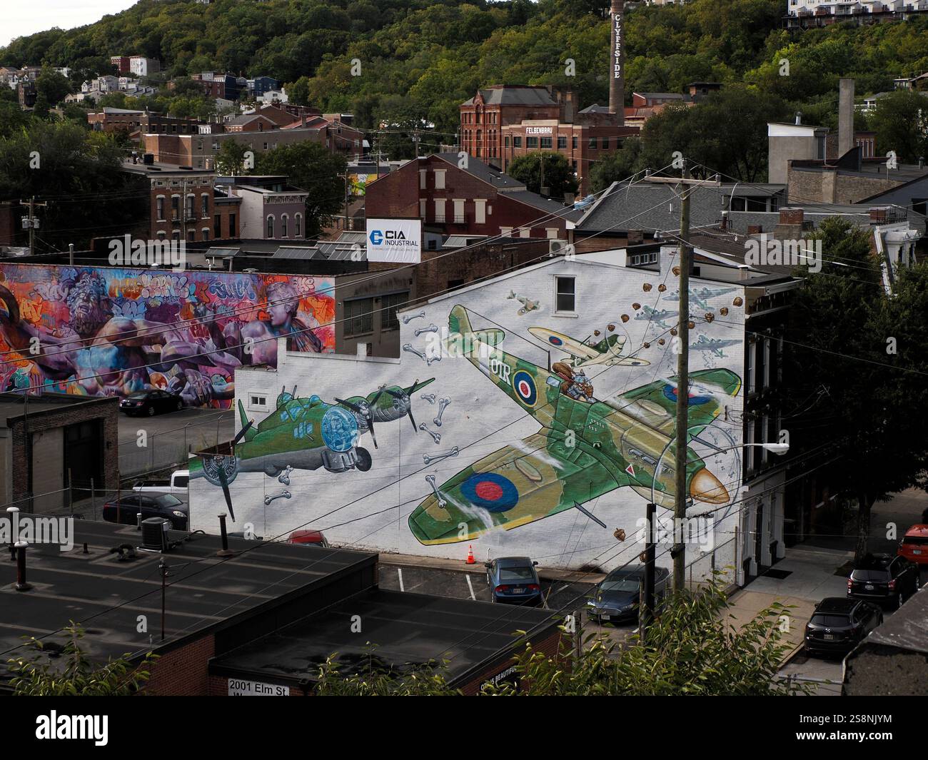 CINCINNATI, USA - SEPTEMBER 4 2024 - street art graffiti all around the ...