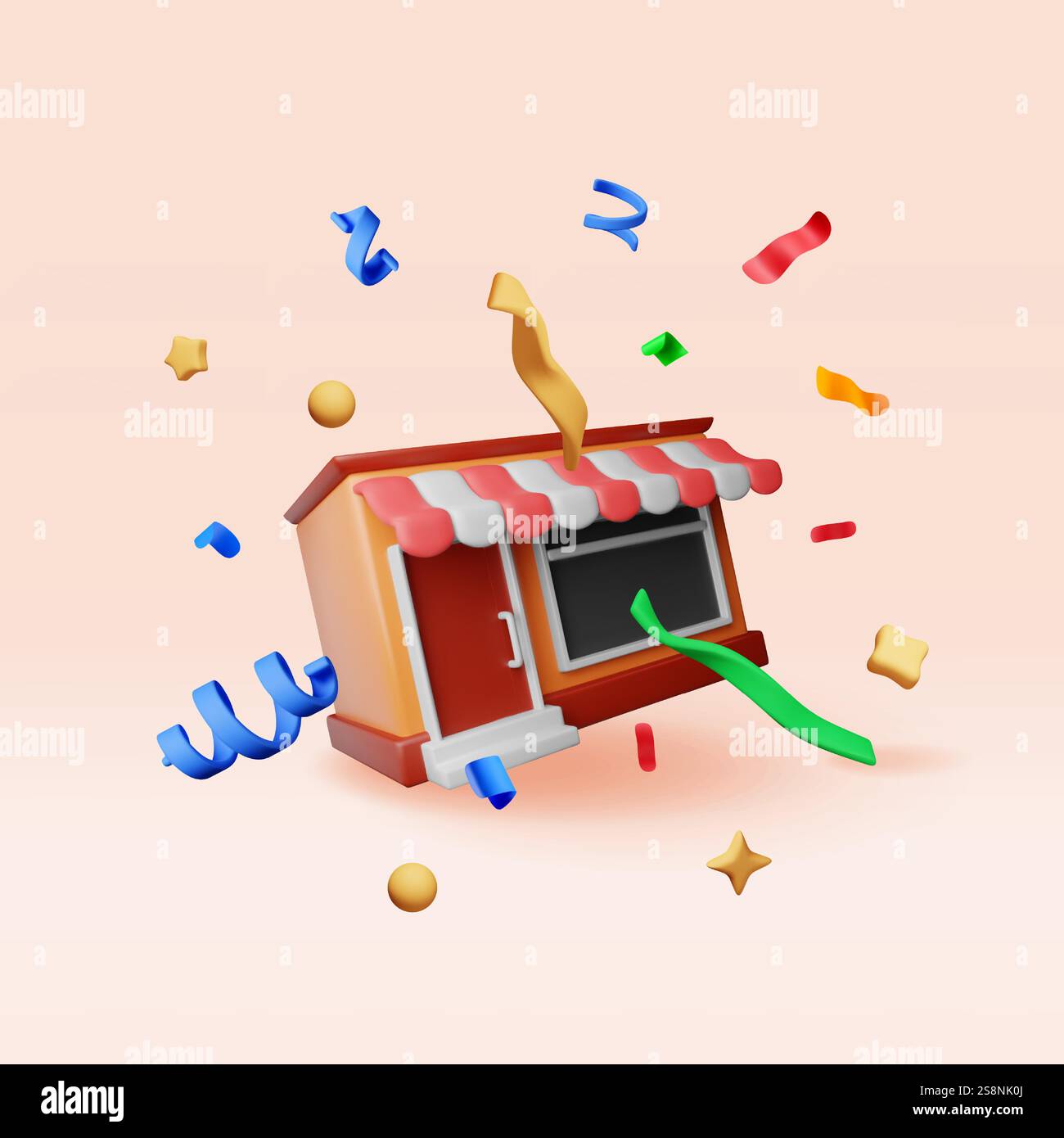 3d store shop with window and door in confetti Stock Vector Image & Art ...