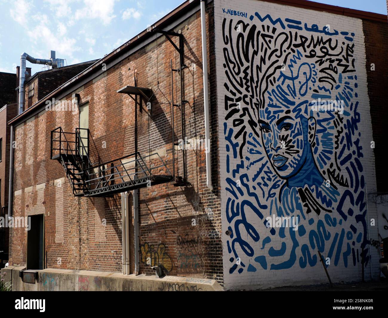 CINCINNATI, USA - SEPTEMBER 4 2024 - street art graffiti all around the ...