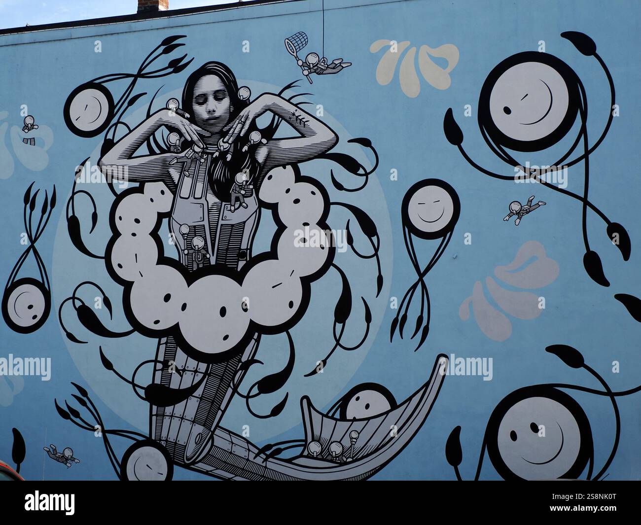 CINCINNATI, USA - SEPTEMBER 4 2024 - street art graffiti all around the ...