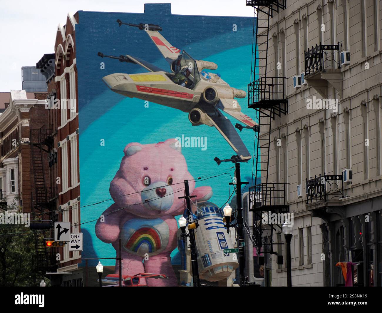 CINCINNATI, USA - SEPTEMBER 4 2024 - street art graffiti all around the ...