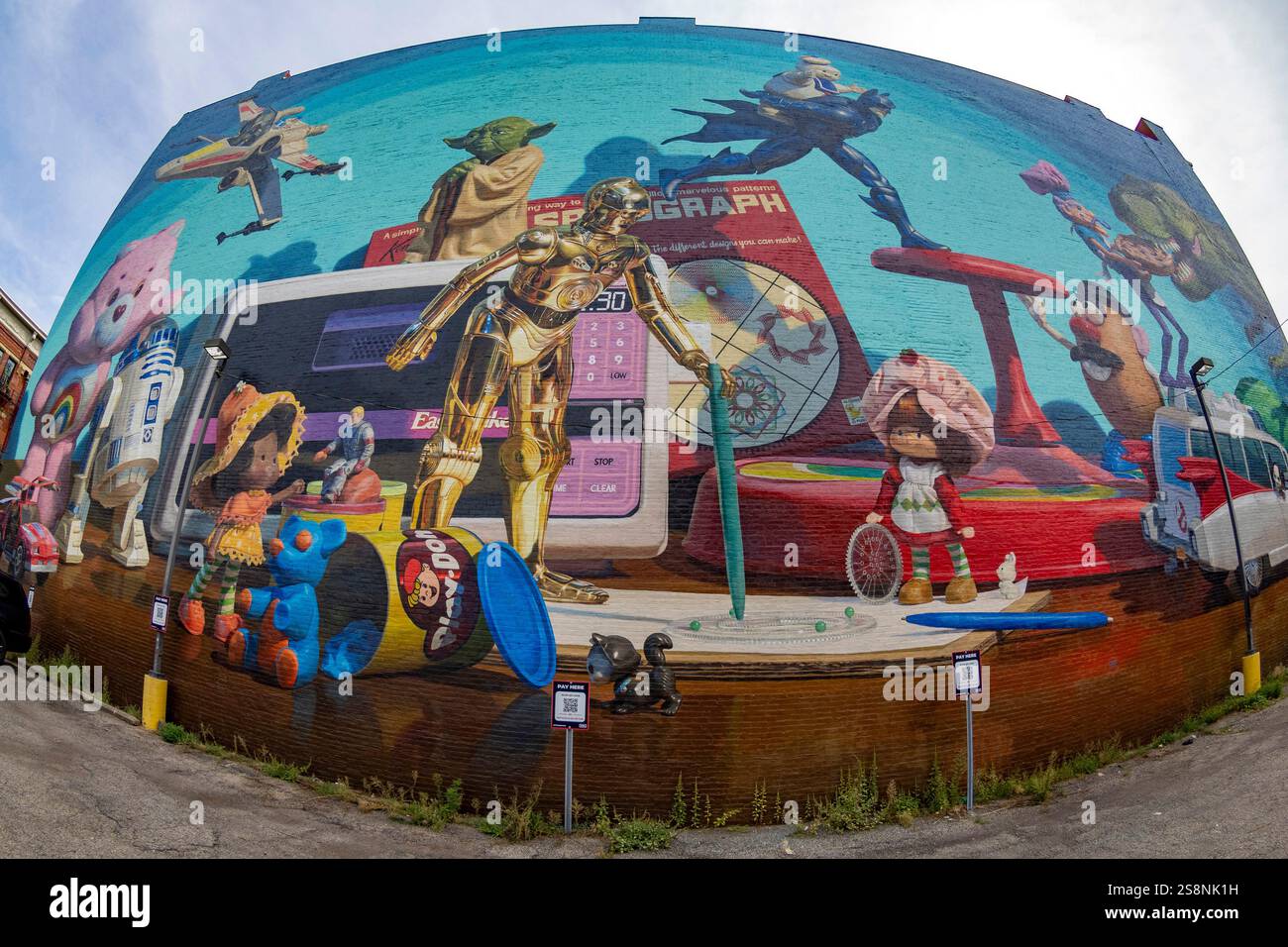 CINCINNATI, USA - SEPTEMBER 4 2024 - street art graffiti all around the ...