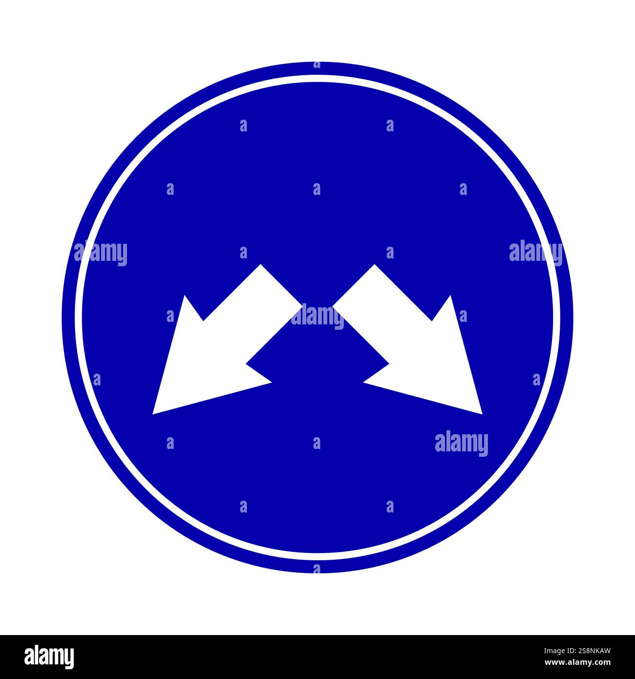 Passing left or right mandatory sign. road sign. Vector illustration ...