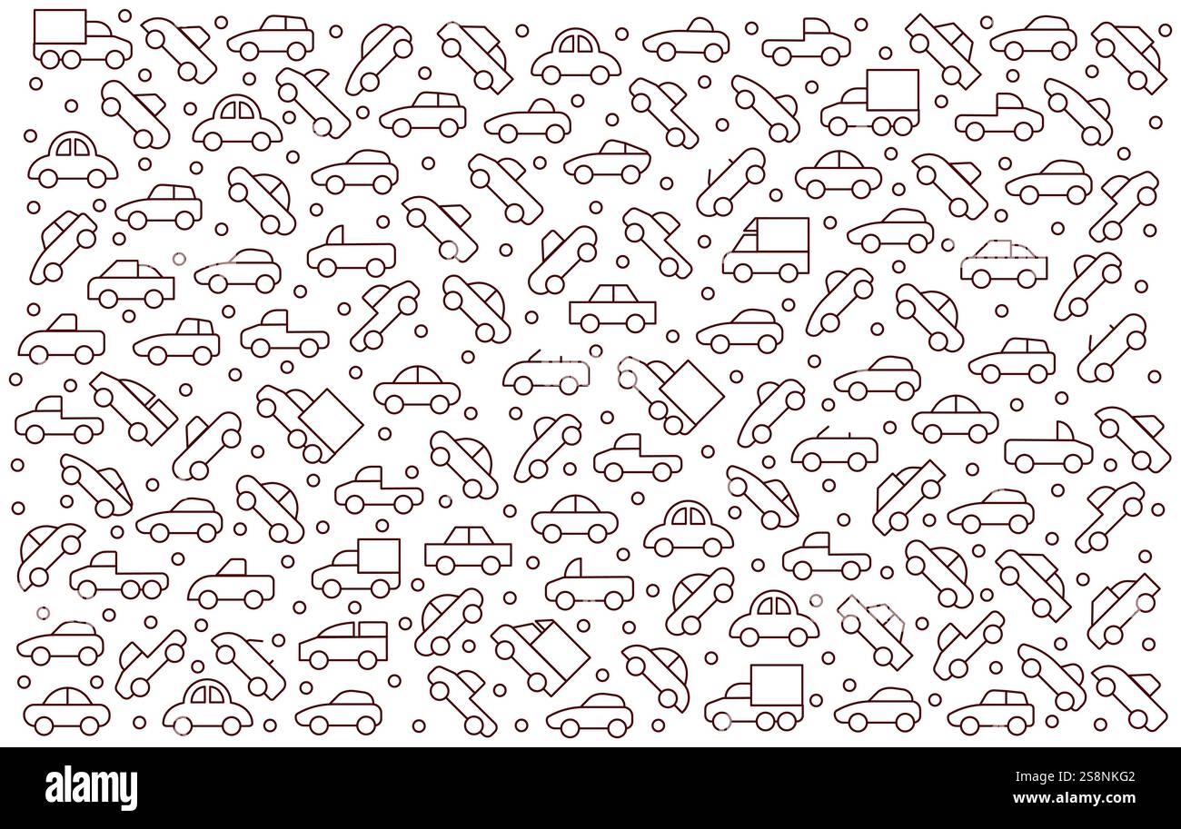 Abstract cars pattern. Wallpaper decoration. Vector illustration Stock ...