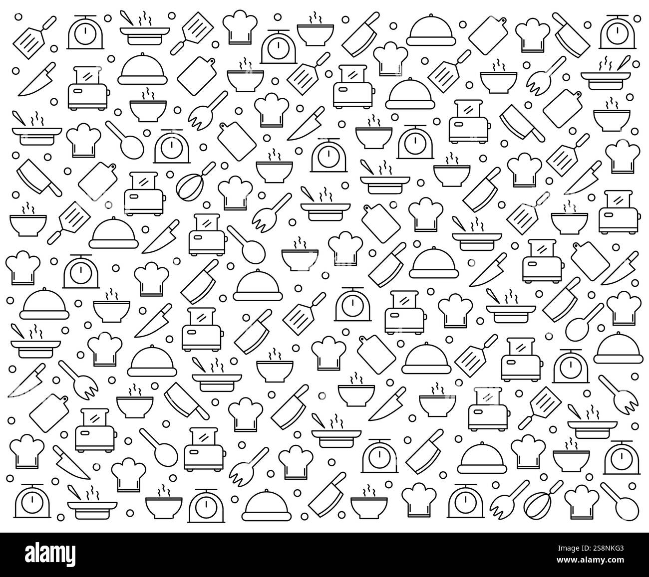 Abstract kitchen pattern. Wallpaper decoration. Vector illustration ...