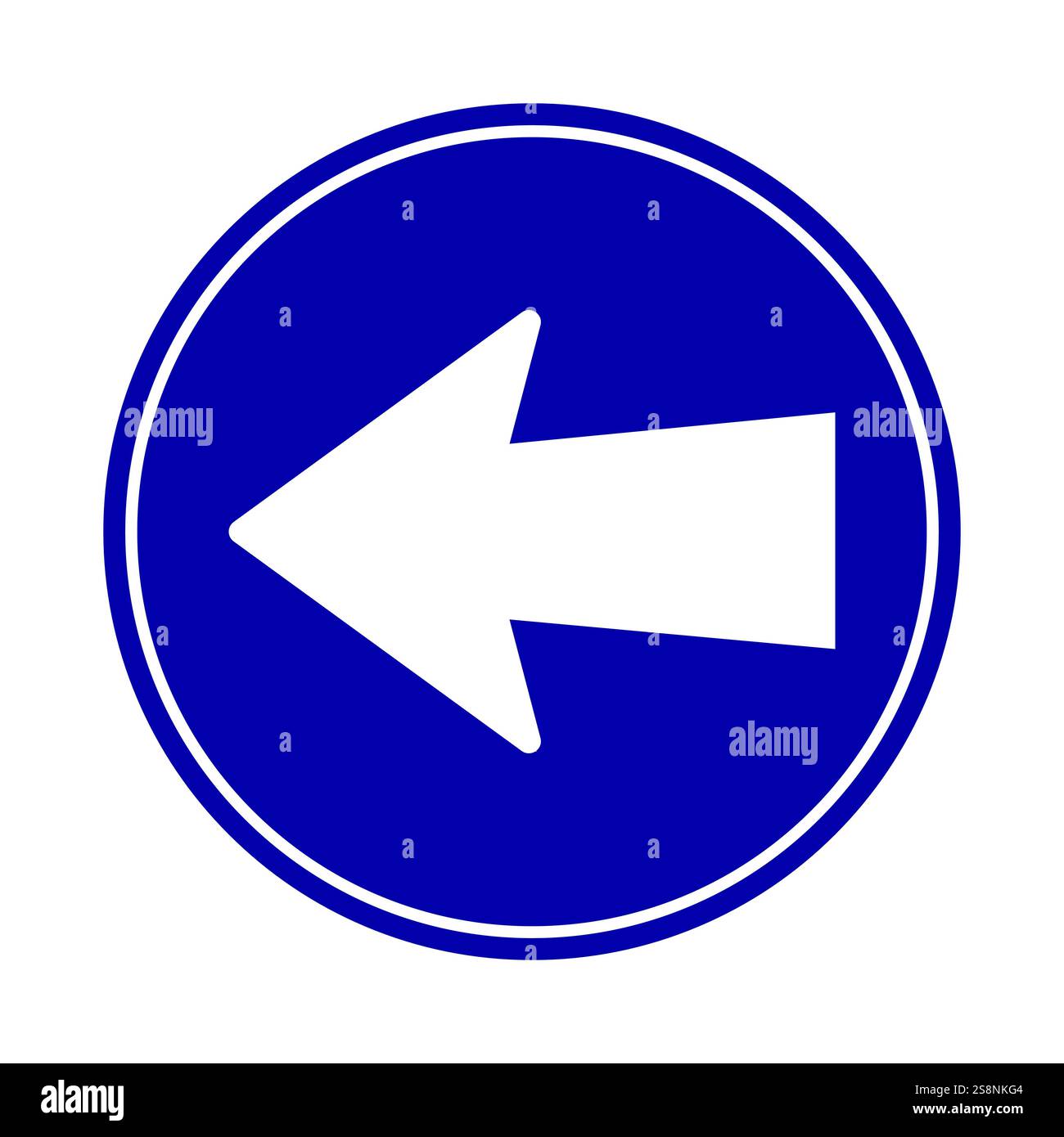 Mandatory left sign. Road sign and symbol. Vector illustration Stock ...