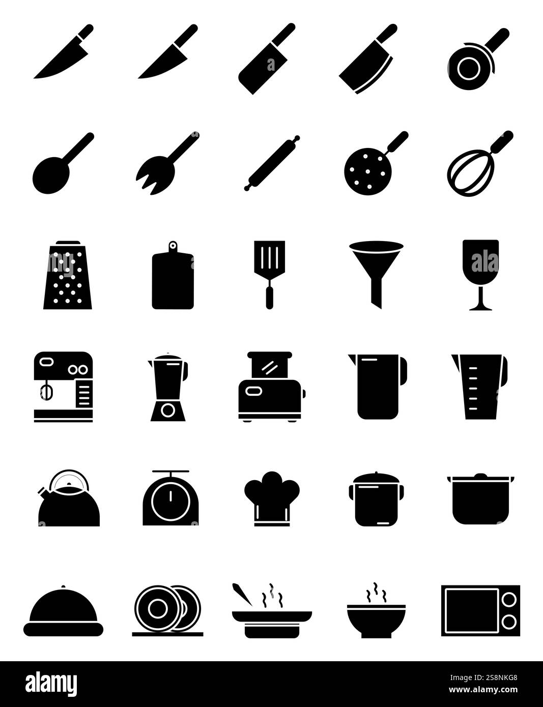 Kitchen set icon and symbol isolated on white background. Vector ...