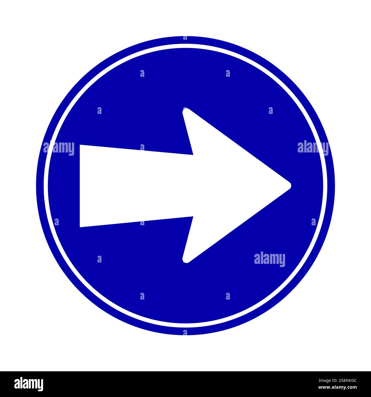Mandatory right sign. Road sign and symbol. Vector illustration Stock ...