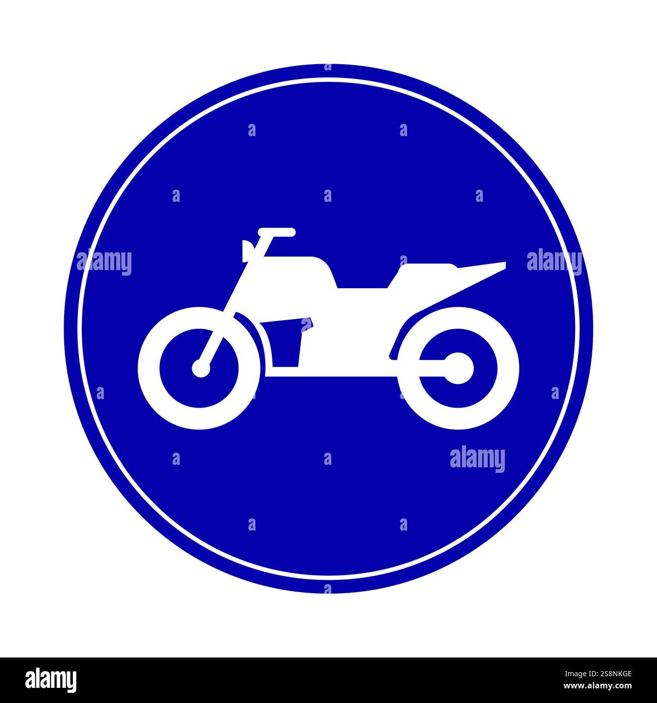 Mandatory path for motorcycles sign. road sign. Vector illustration ...