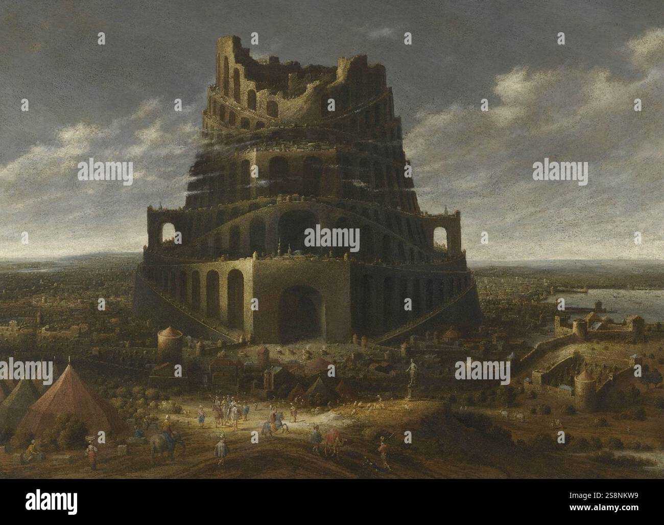 Tower of Babel painting - Jan Micker Stock Photo - Alamy
