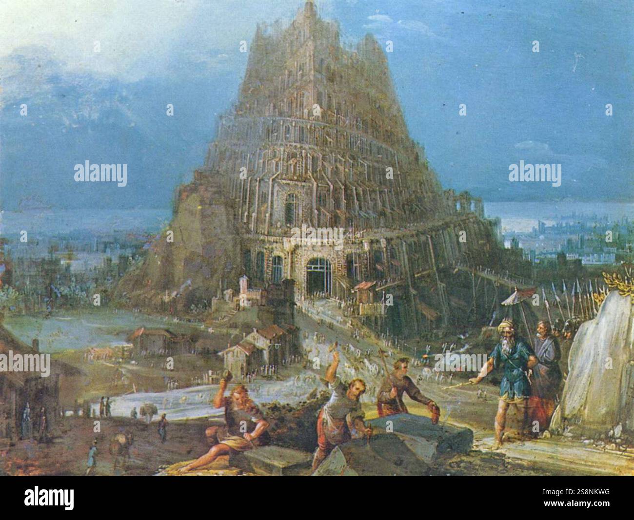 Tower of Babel painting - Lucas van Valckenborch Stock Photo - Alamy