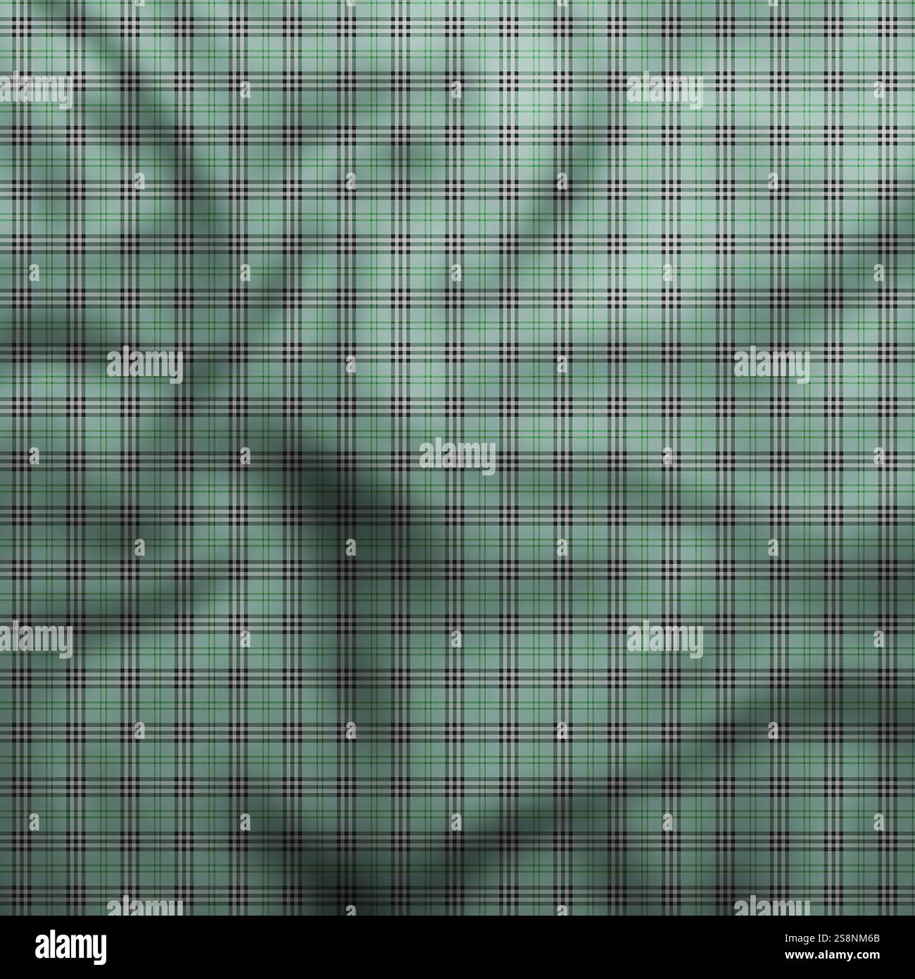 Green checkered fabric background forming an elegant and soft texture ...