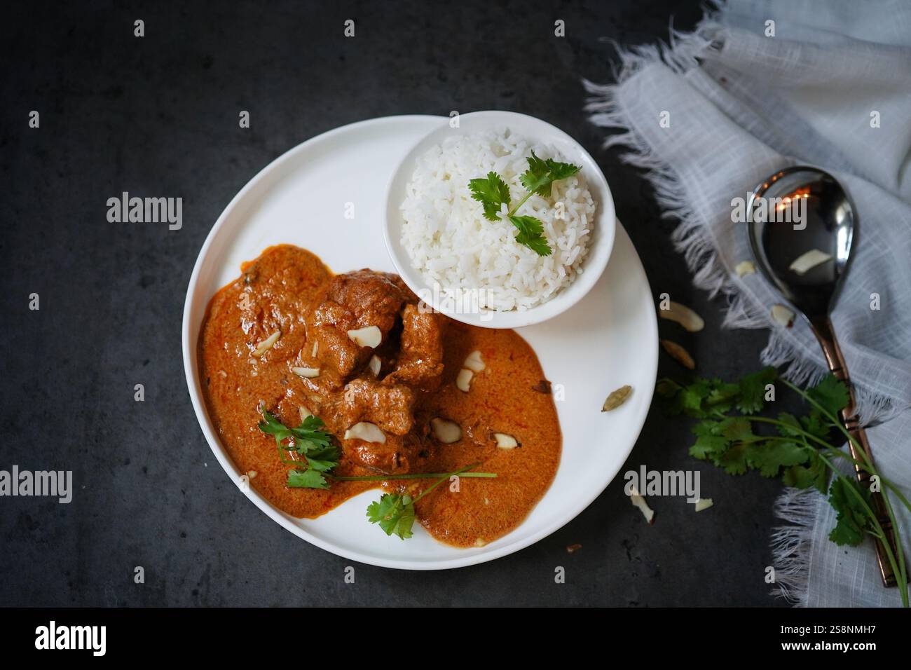 Homemade Shahi Chicken Korma - creamy chicken curry Stock Photo - Alamy