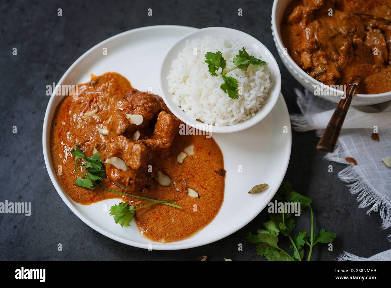 Homemade Shahi Chicken Korma - creamy chicken curry Stock Photo - Alamy