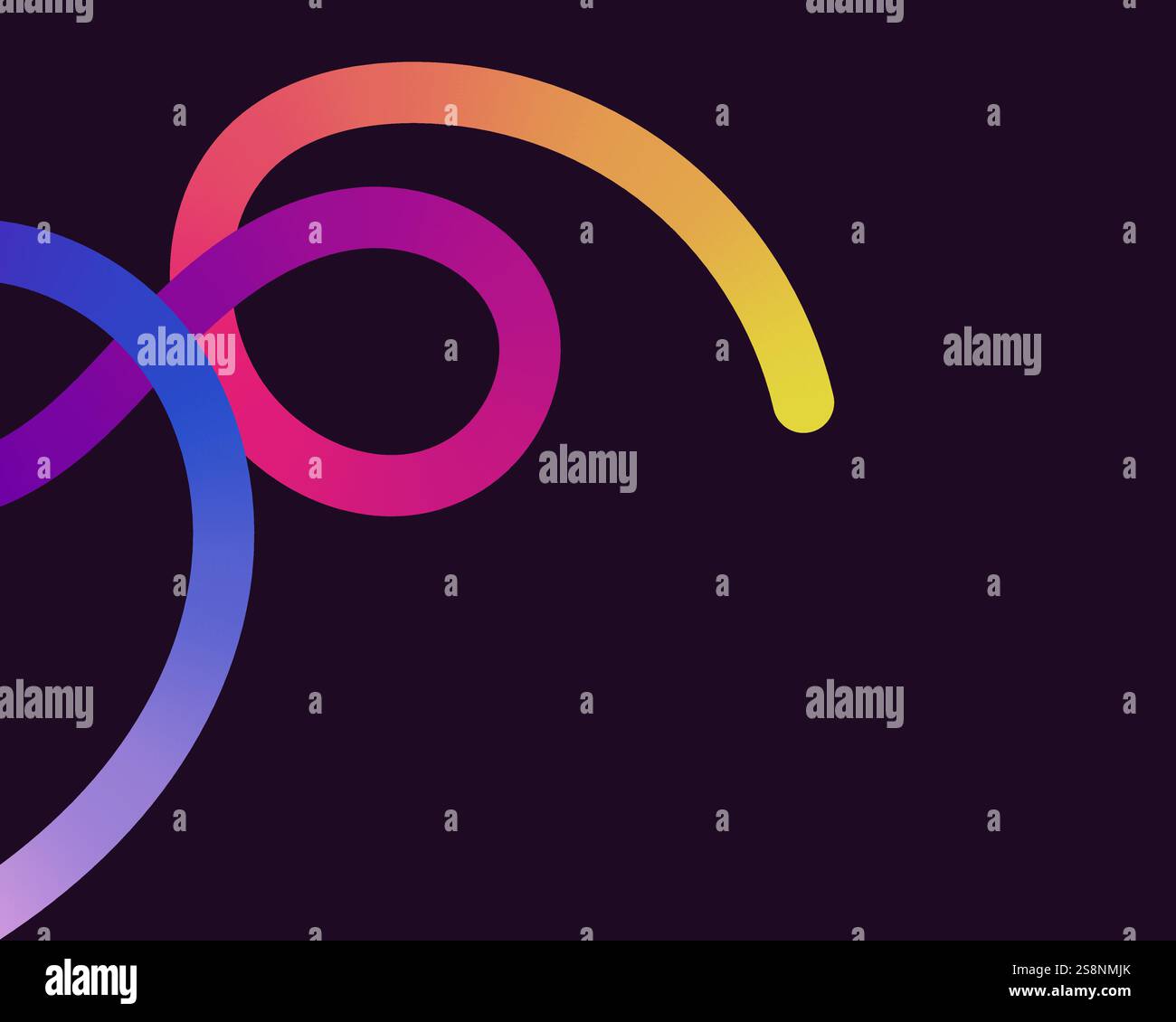 bright, neon squiggle shapes with smooth curves and loops. vivid colors ...