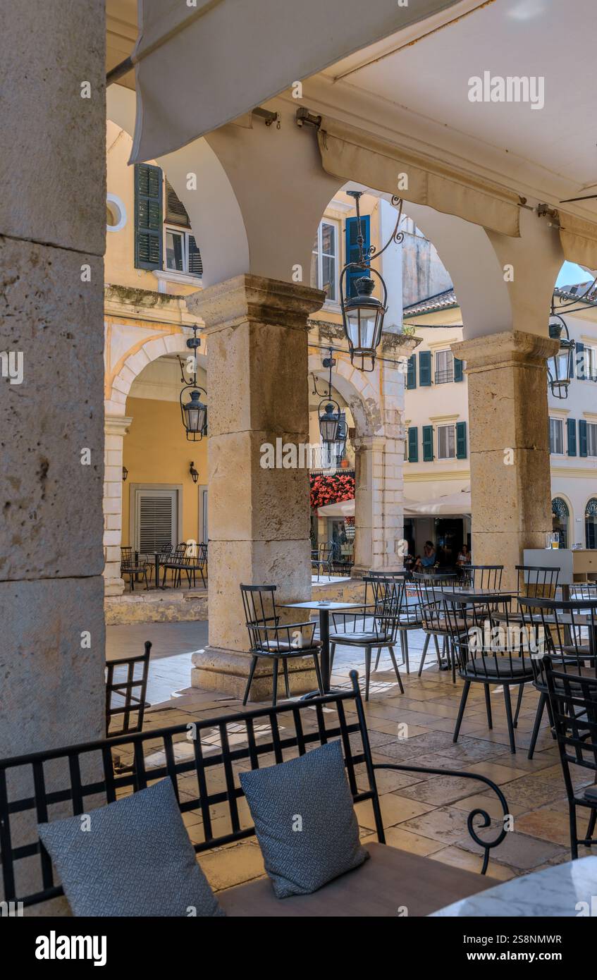 Kerkyra, capital of Corfu island in Greece: glimpse of the historic ...
