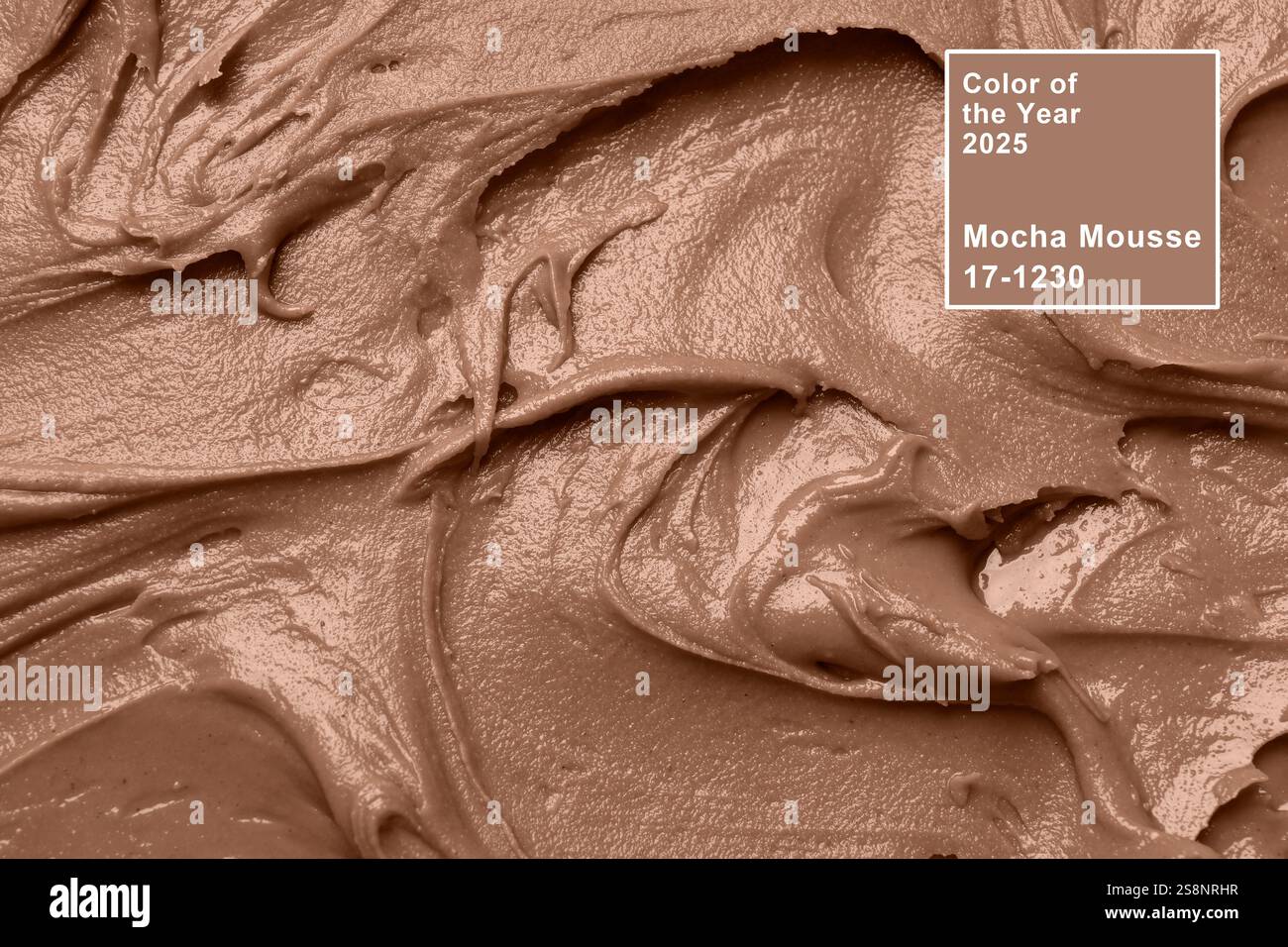Mocha mousse as background, top view. Color of 2025 year Stock Photo ...